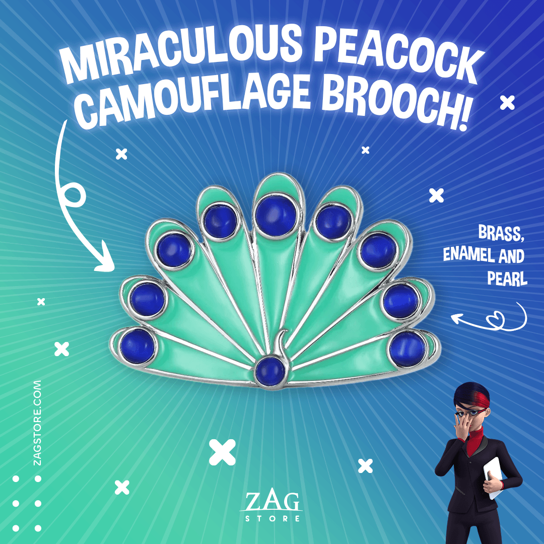 Miraculous Peacock Camouflage Brooch – Zag Store
